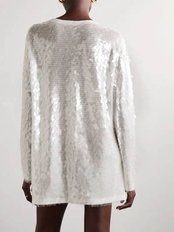 Norma Kamali Paillette-embellished Tulle Mini Dress