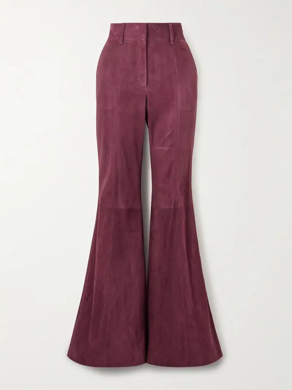 Gabriela Hearst Paneled Suede Flare Trousers
