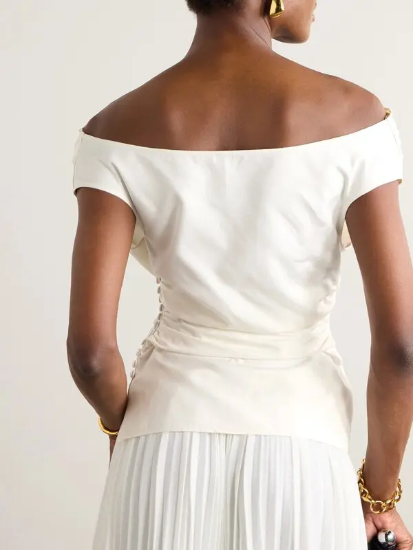 Magda Butrym Off-the-shoulder Silk Top