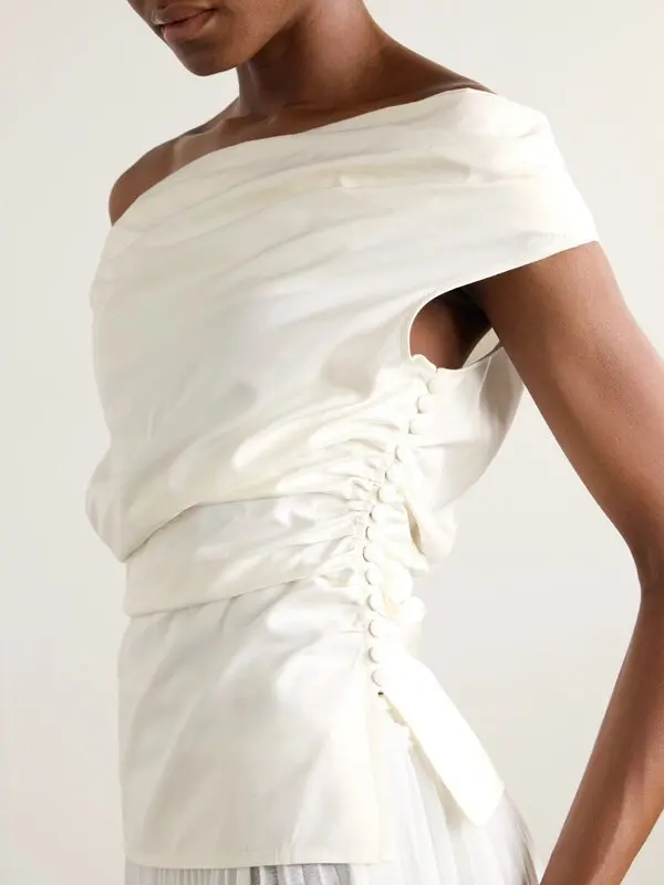 Magda Butrym Off-the-shoulder Silk Top