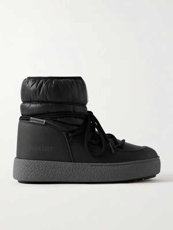 Moon Boot Ltrack Quilted Shell And Leather-like Snow Boots