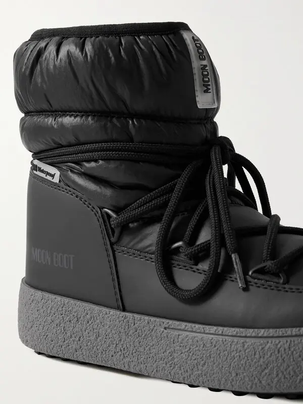Moon Boot Ltrack Quilted Shell And Leather-like Snow Boots