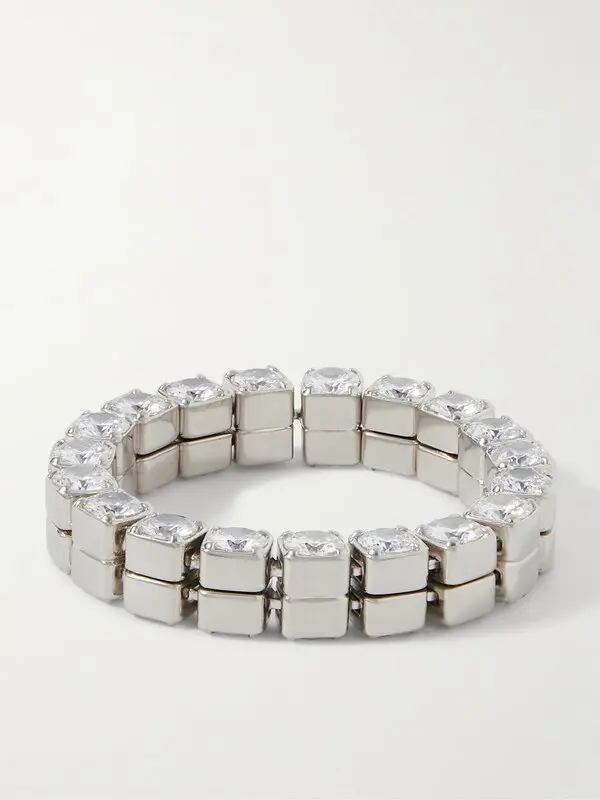 JIL SANDER Tone Crystal Bracelet - Silver