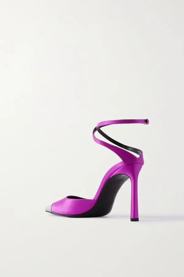 SERGIO ROSSI Area Metal-trimmed Satin Pumps
