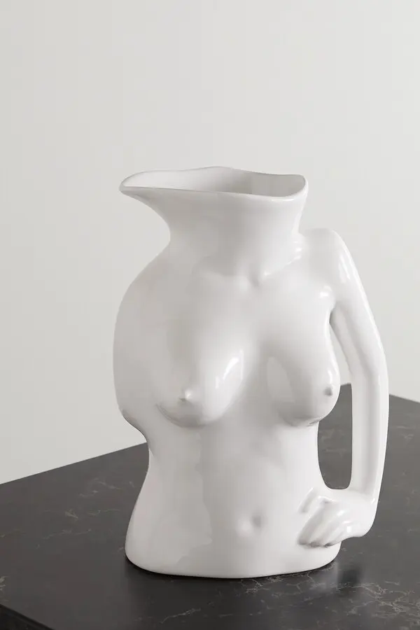 Anissa Kermiche Jugs Jug Ceramic Vase - White