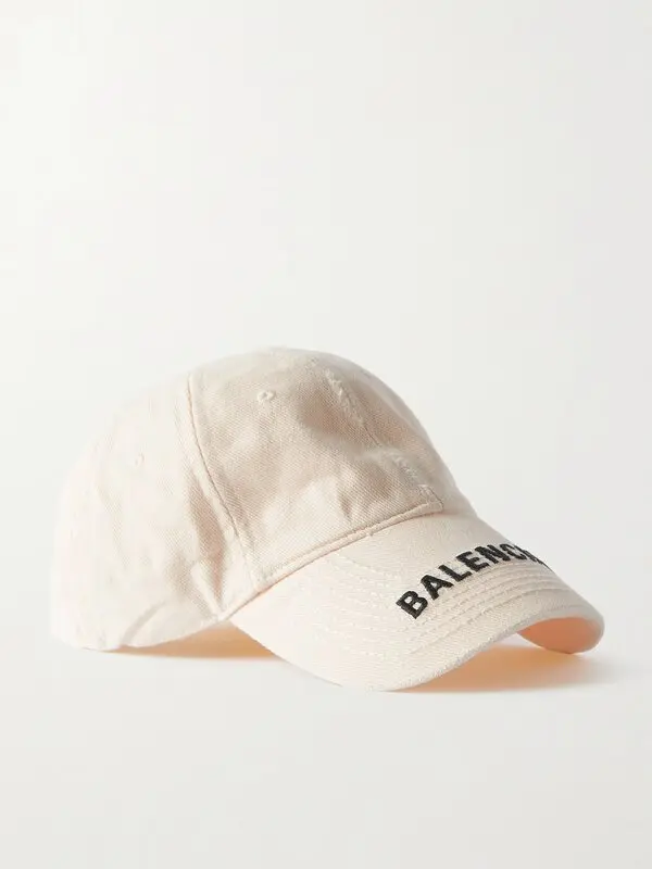 Balenciaga Embroidered Cotton-twill Baseball Cap - White