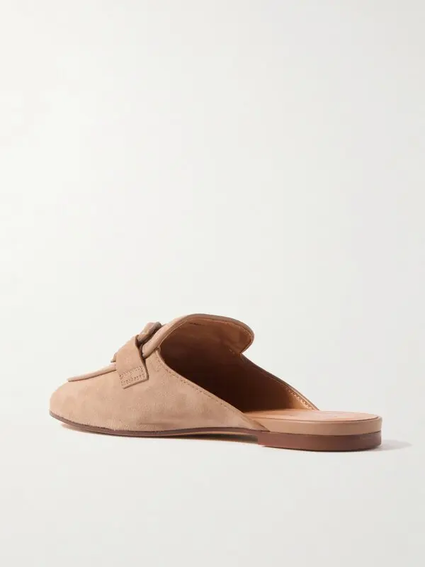 TOD'S Embellished Leather Slippers
