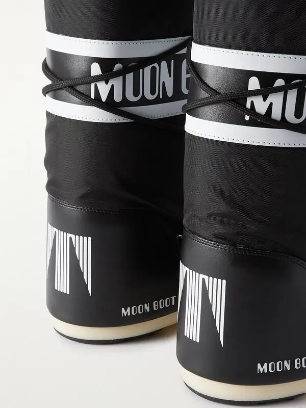 Moon Boot Icon Shell And Leather-like Snow Boots - Black