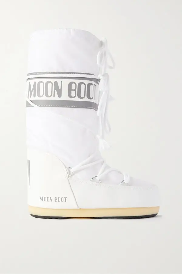 Moon Boot Icon Shell And Leather-like Snow Boots - White
