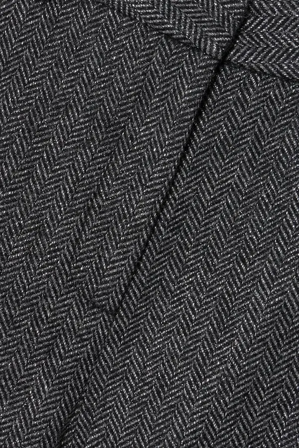 L'Agence Pilar Metallic Herringbone Wool-blend Pants