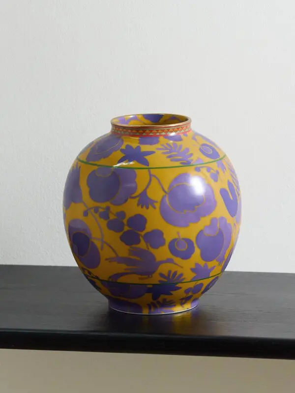 La DoubleJ Bubble Gold-plated Porcelain Vase - Yellow