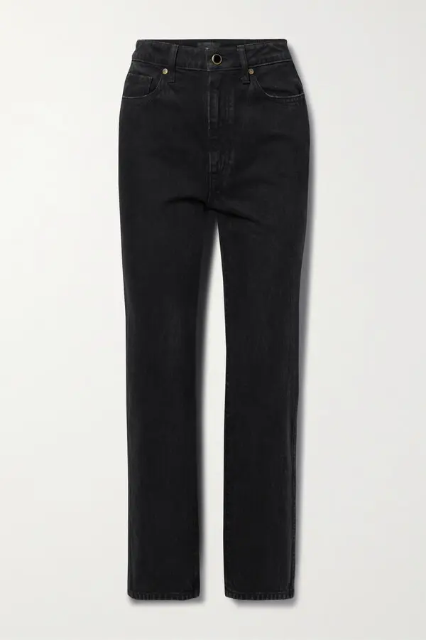 Khaite Abigail Cropped Straight-leg High-rise Jeans