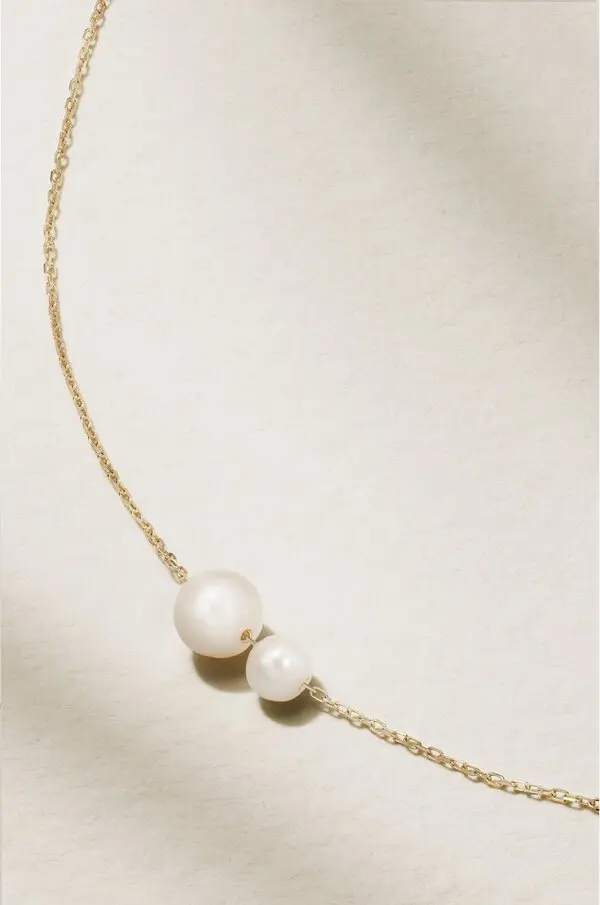 Mateo Duo 14-karat Pearl Necklace - Gold