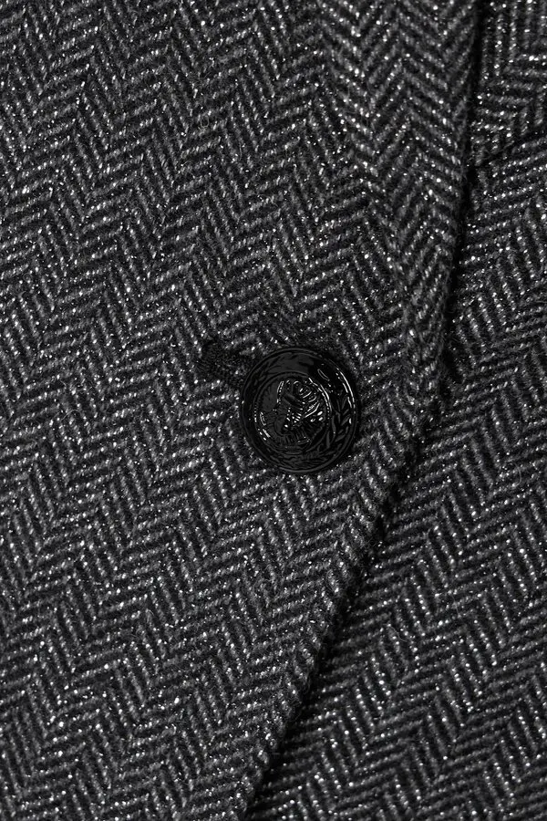 L'Agence Chamberlain Metallic Herringbone Wool-blend Blazer