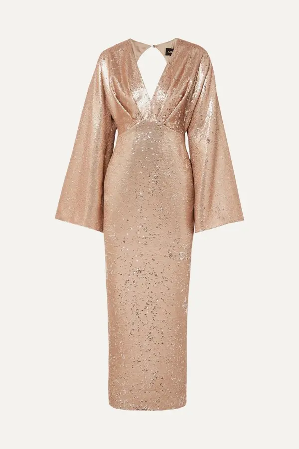 RASARIO Sequined Crepe Gown