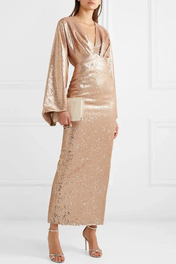 RASARIO Sequined Crepe Gown