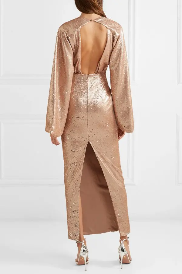 RASARIO Sequined Crepe Gown