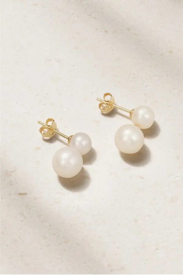 Mateo Duo 14-karat Pearl Drop Earrings - Gold