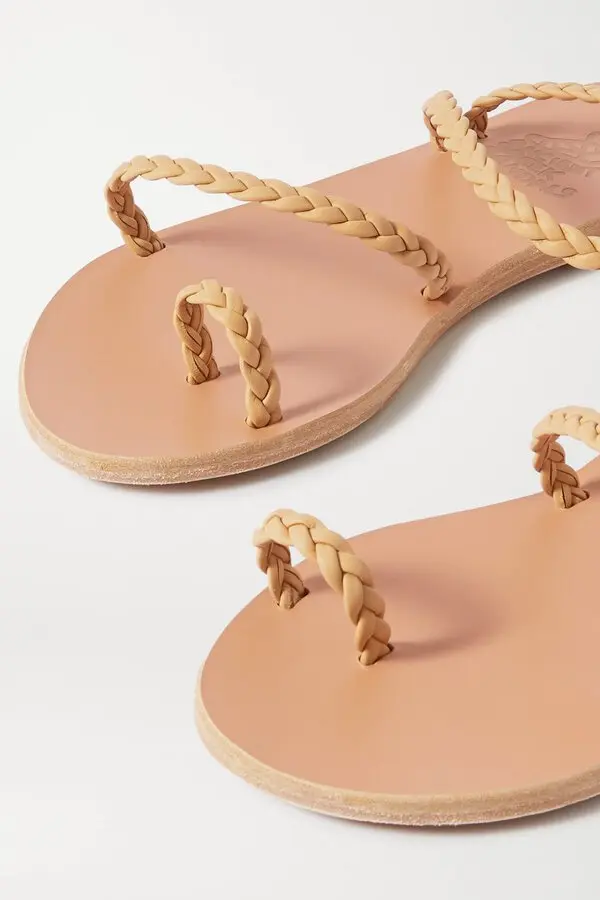 ANCIENT GREEK SANDALS Eleftheria Braided Leather Sandals - Neutrals