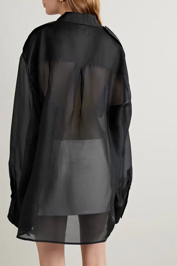 Khaite Missa Oversized Silk-organza Shirt