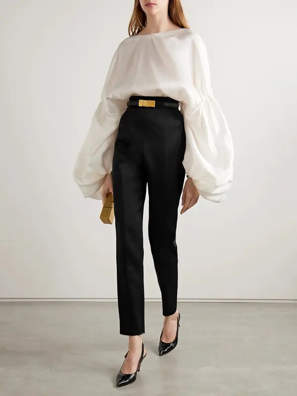 Khaite Lenn High-rise Skinny-leg Crepe Pants