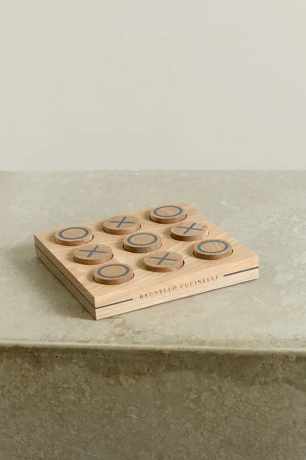 Brunello Cucinelli Walnut Wood And Krion Noughts And Crosses Set - Brown