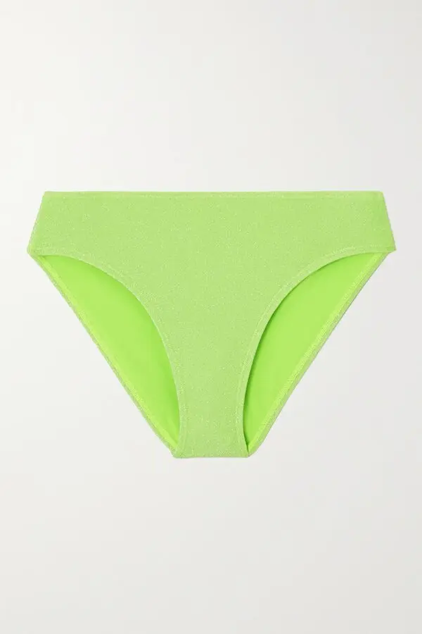 Good American Sparkle Metallic Bikini Briefs - Green