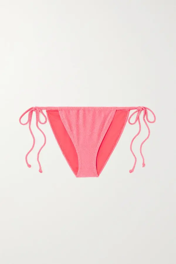 Good American Sparkle Tiny Ties Bikini Briefs - Pink