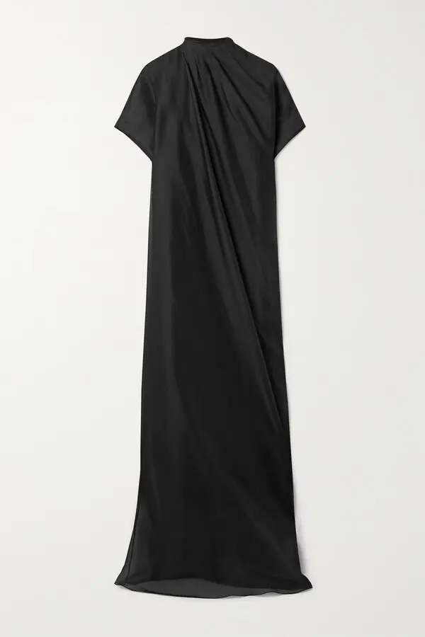 Khaite Essie Gathered Silk-organza Gown - Black