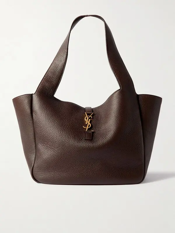 Saint Laurent Le 5 À 7 Bea Textured-leather Tote - Brown