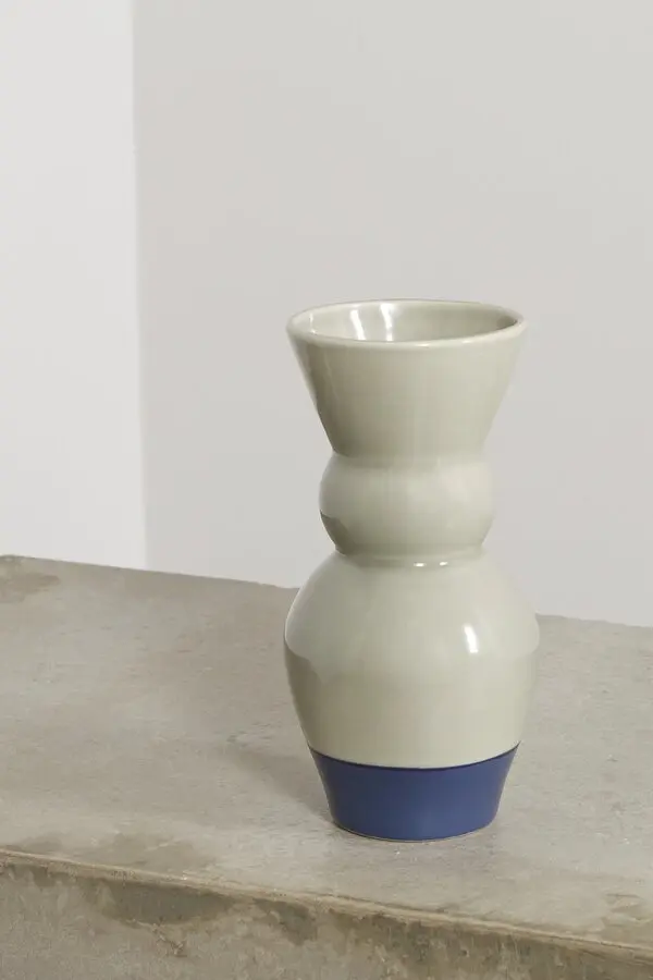 MARLOE MARLOE Net Sustain Lucie Glazed Ceramic Vase - Gray