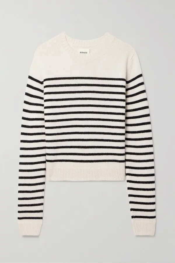Khaite Diletta Striped Cashmere Sweater