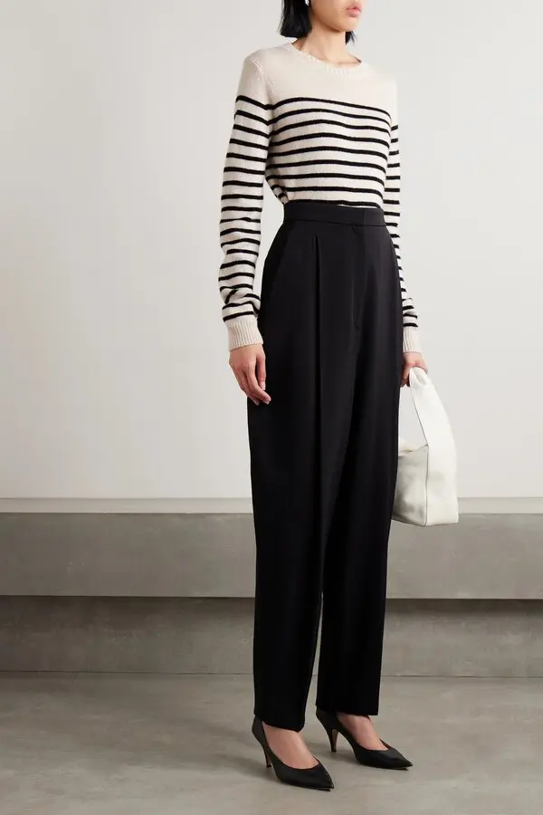 Khaite Diletta Striped Cashmere Sweater