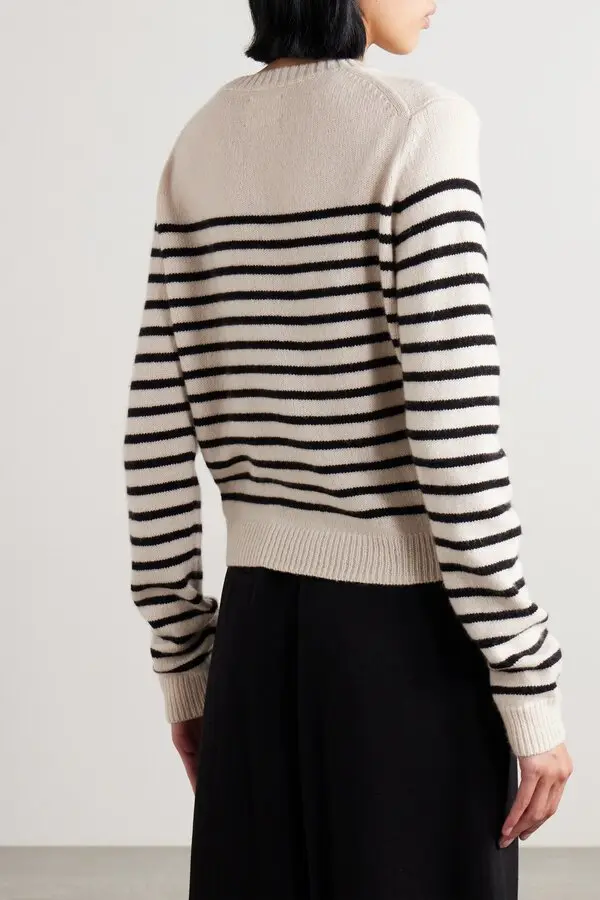 Khaite Diletta Striped Cashmere Sweater