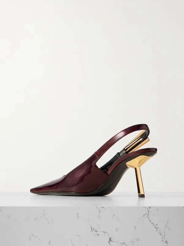 Saint Laurent Lee Patent-leather Slingback Pumps