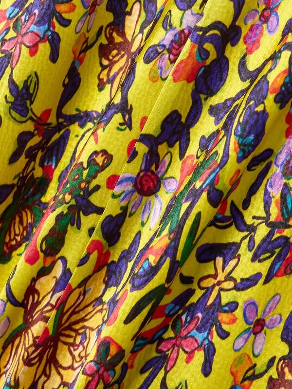 Saloni Renee Printed Silk-satin Gown