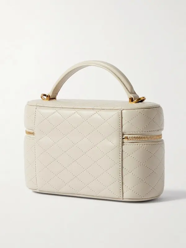 Saint Laurent Gaby Vanity Mini Quilted Leather Shoulder Bag - Neutrals