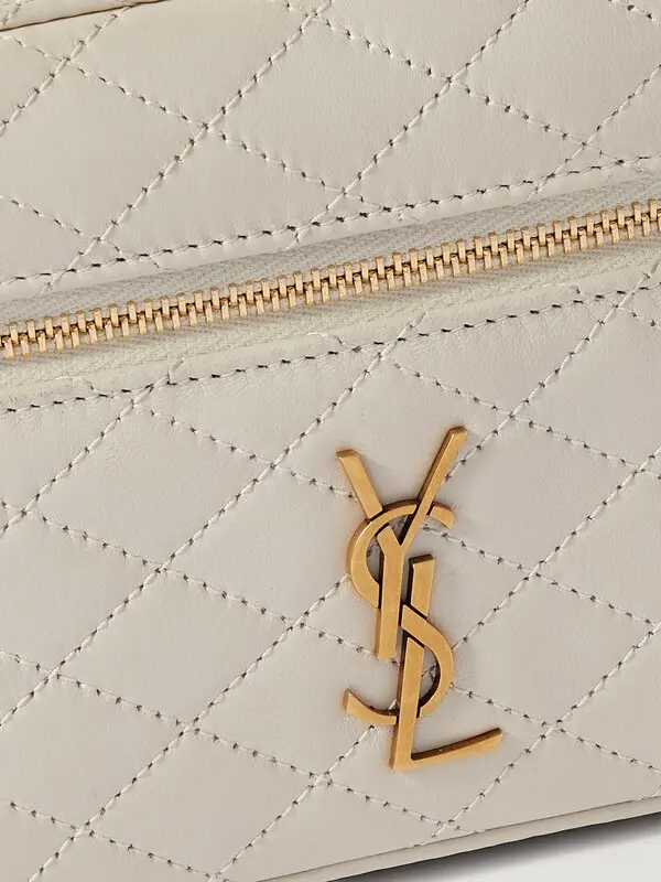 Saint Laurent Gaby Vanity Mini Quilted Leather Shoulder Bag - Neutrals