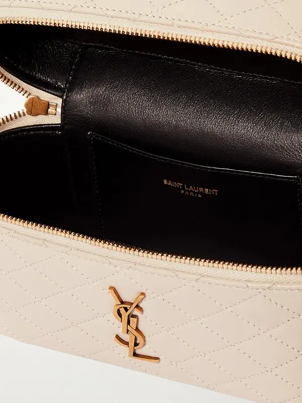Saint Laurent Gaby Vanity Mini Quilted Leather Shoulder Bag - Neutrals