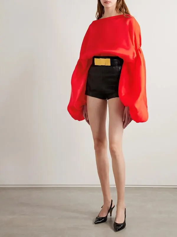 Khaite Quico Oversized Blouse - Red