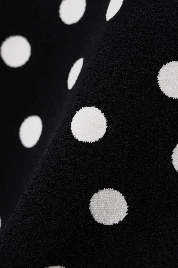 Carolina Herrera Cropped Polka-dot Knit Top