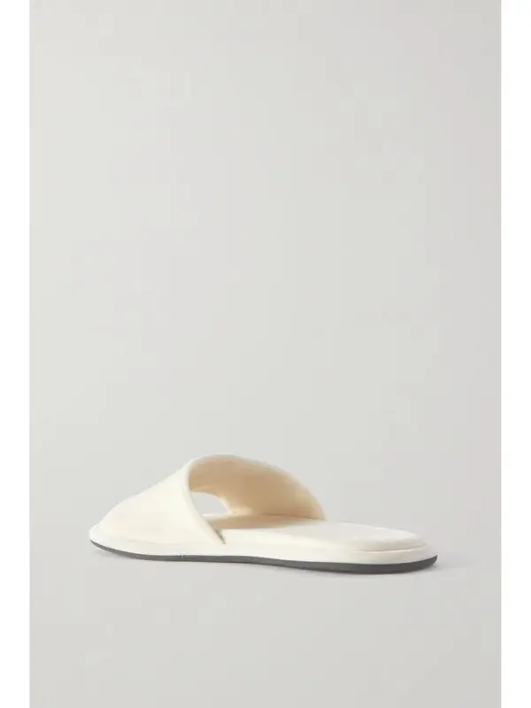 THE ROW Canal Slipper Velvet Slides - Neutrals