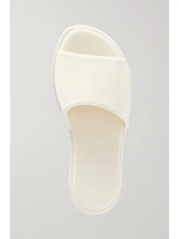 THE ROW Canal Slipper Velvet Slides - Neutrals