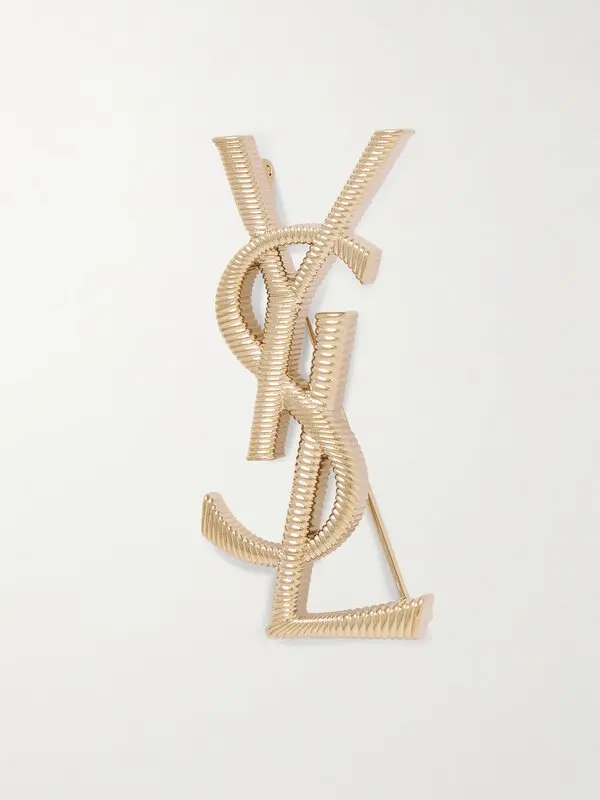 Saint Laurent Cassandre Brooch - Gold