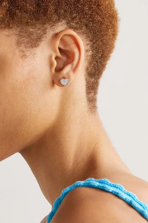 Yvonne Léon 9-karat Diamond Heart Earrings