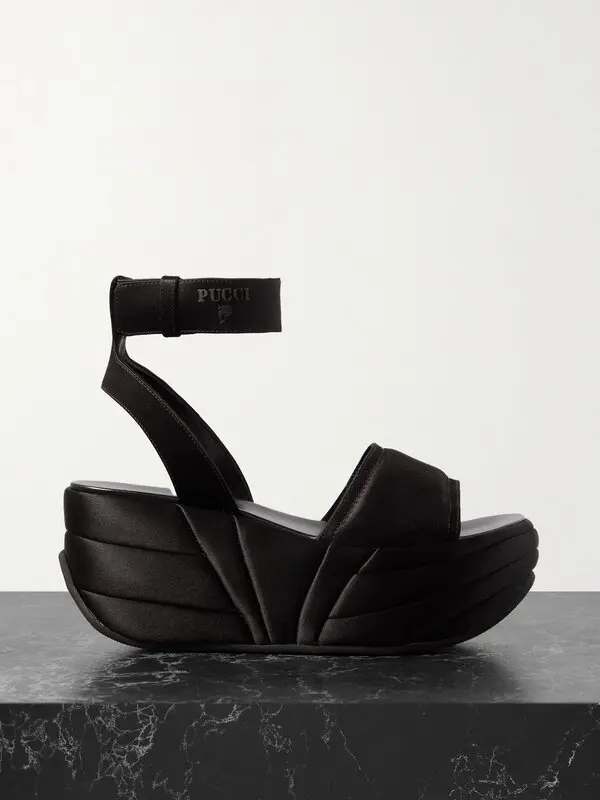Emilio Pucci Satin Platform Sandals