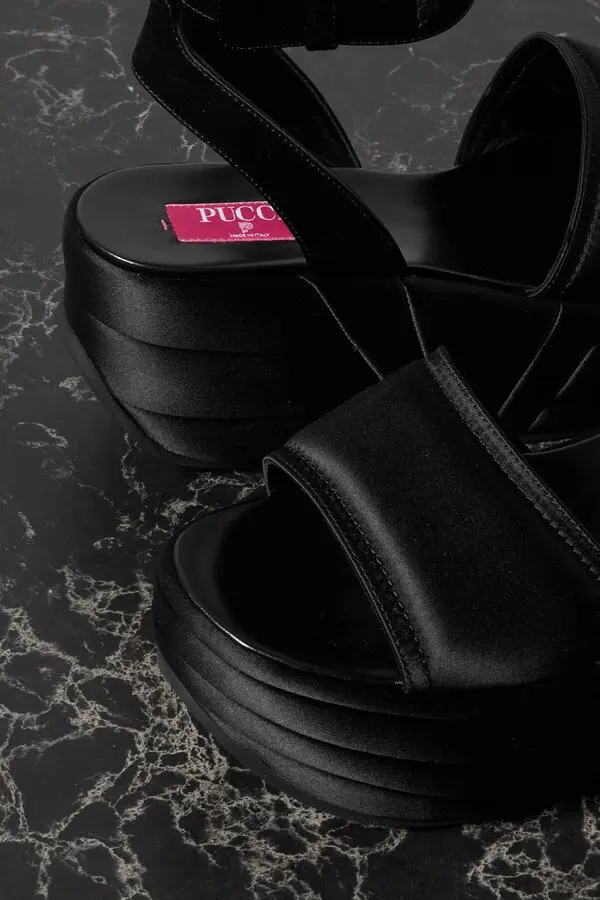 Emilio Pucci Satin Platform Sandals