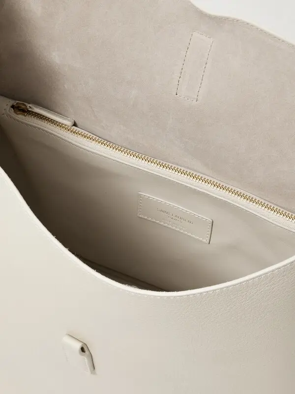 Saint Laurent Le 5 À 7 Supple Large Leather Shoulder Bag - White