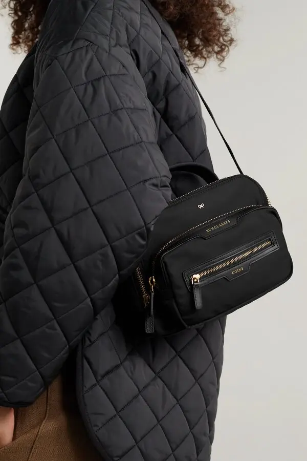 ANYA HINDMARCH Net Sustain Leather-trimmed Recycled Shell Shoulder Bag