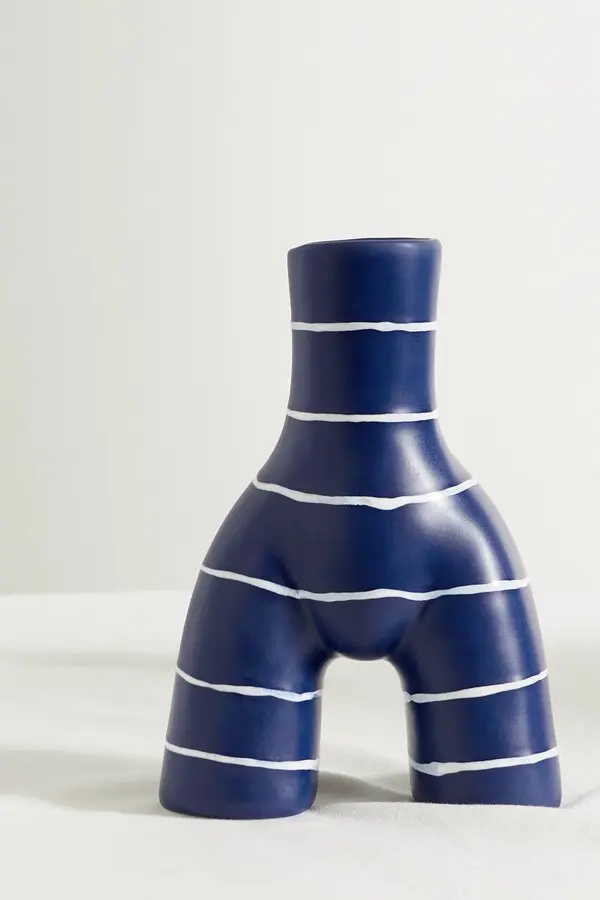Anissa Kermiche Single L'egg Striped Earthenware Cup - White